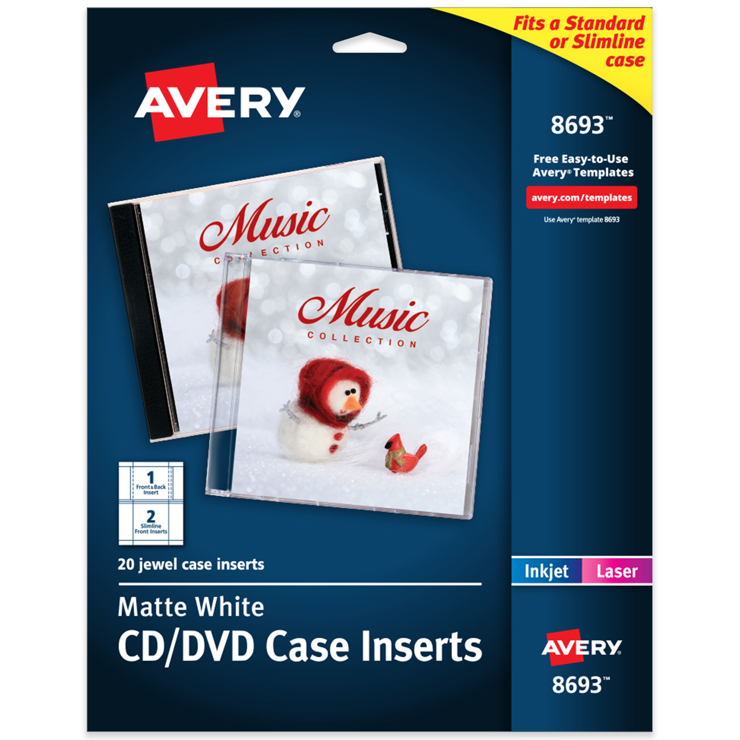 CD Jewel Case Inserts, 20 Inserts 8693 | Avery | Avery